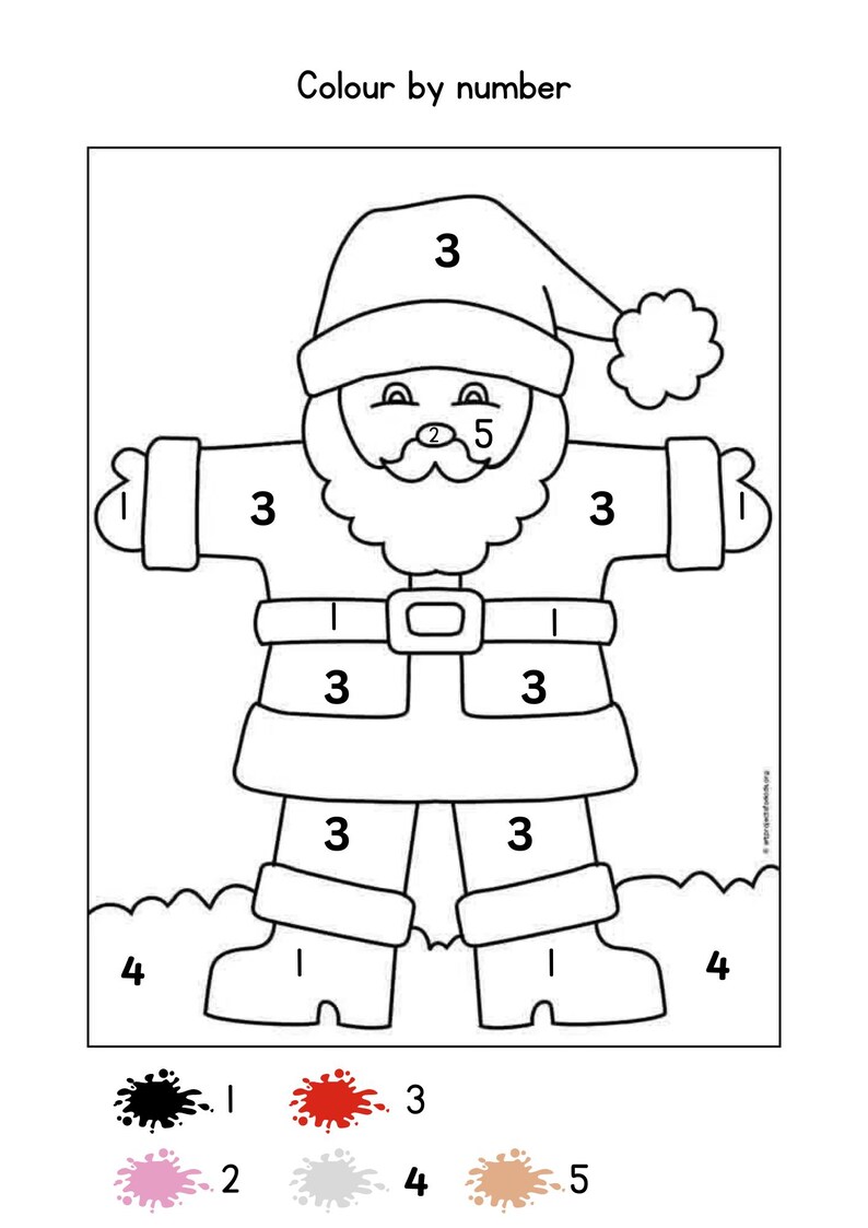 Christmas Counting Preschool Printable, Numbers 1-5 (digital Download ...