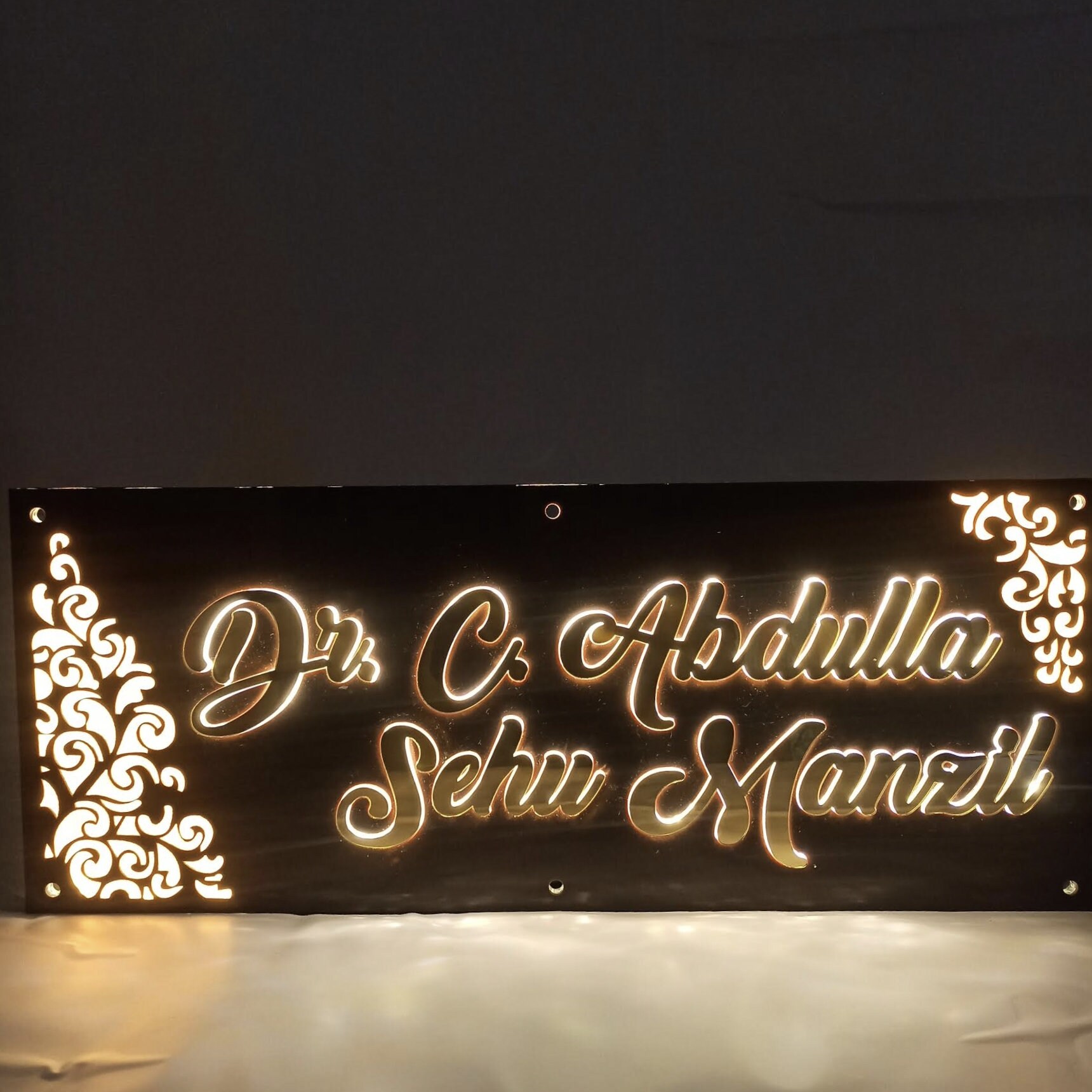 Personalized Name Board Embossed Letters Acrylic Door Name Plate for ...