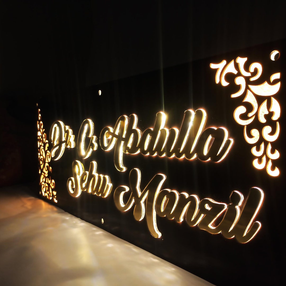 Personalized Name Board Embossed Letters Acrylic Door Name Plate for ...