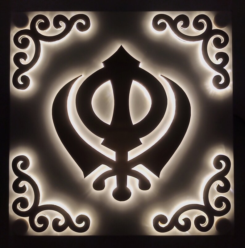 Sikh Religion Decor Items Khanda Sahib Symbol for Decor With - Etsy