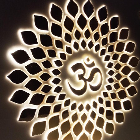 Om Subh Labh With LED Lights for Home Temple Decoration Wall Decor ...