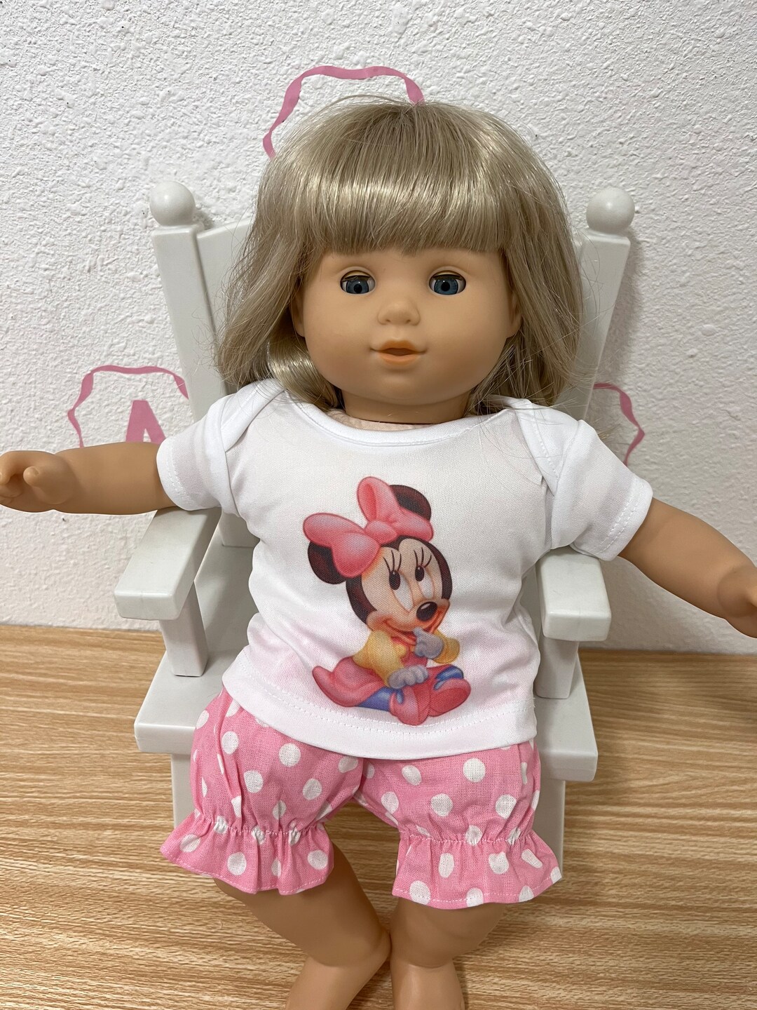 Fit Bitty Baby Doll,inspired Minnie Mouse T-shirt,doll T-shirt,baby ...