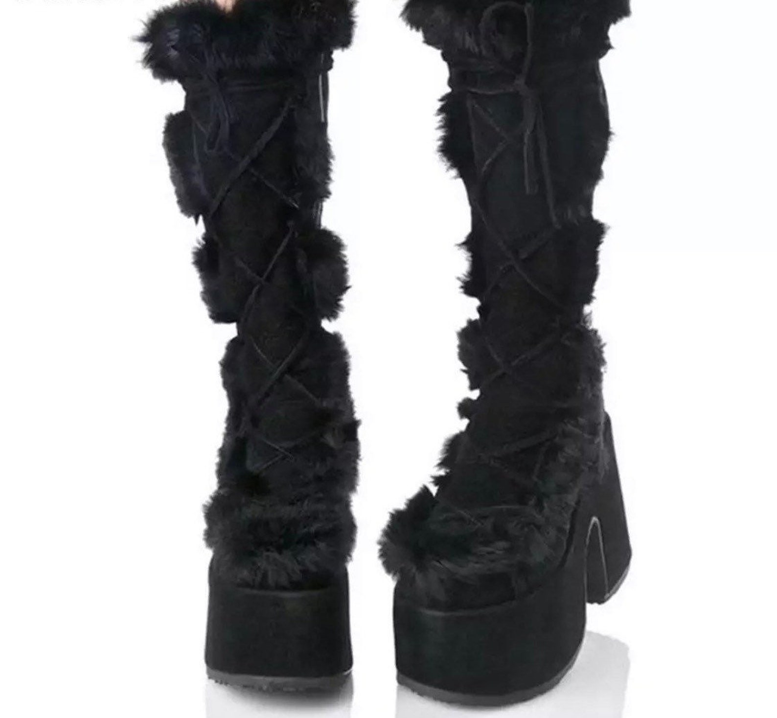 Kwaii Furr Boots Y2K Winter Platform Furry Boots - Etsy Canada