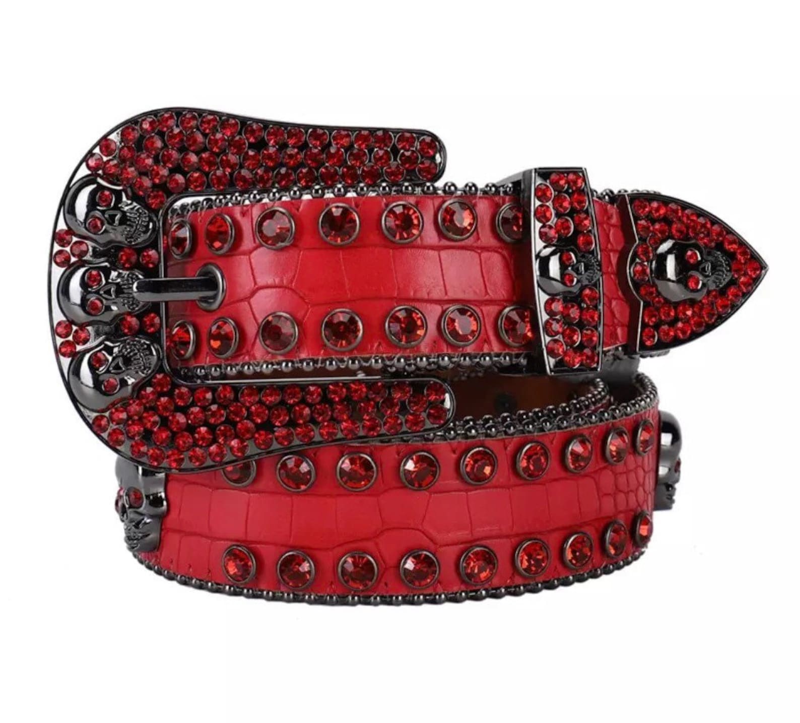 Y2K cinturón de pedrería cyber Streetwear scull - Etsy México