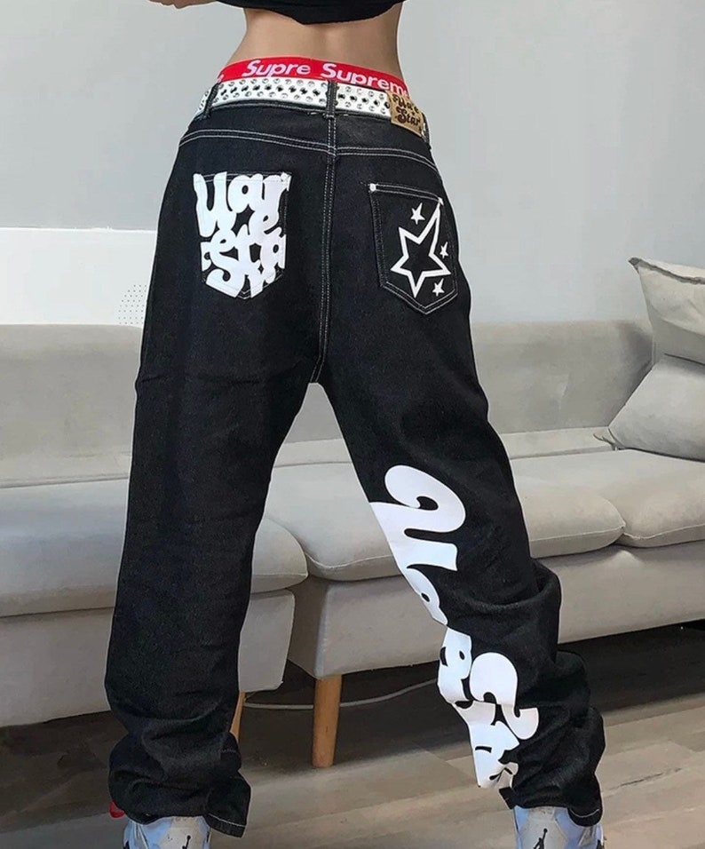 Y2k Baggy Jeans Streetwear Cyber Y2k Etsy