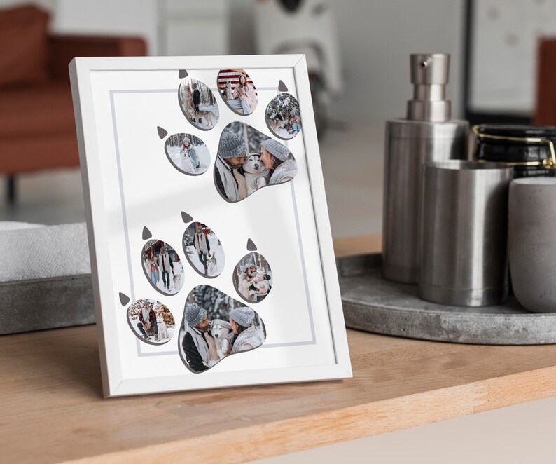 SET of PAW PRINTS Photo Collage Canva Template Printable - Etsy