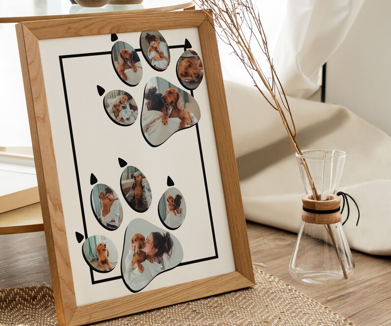 SET of PAW PRINTS Photo Collage Canva Template Printable - Etsy