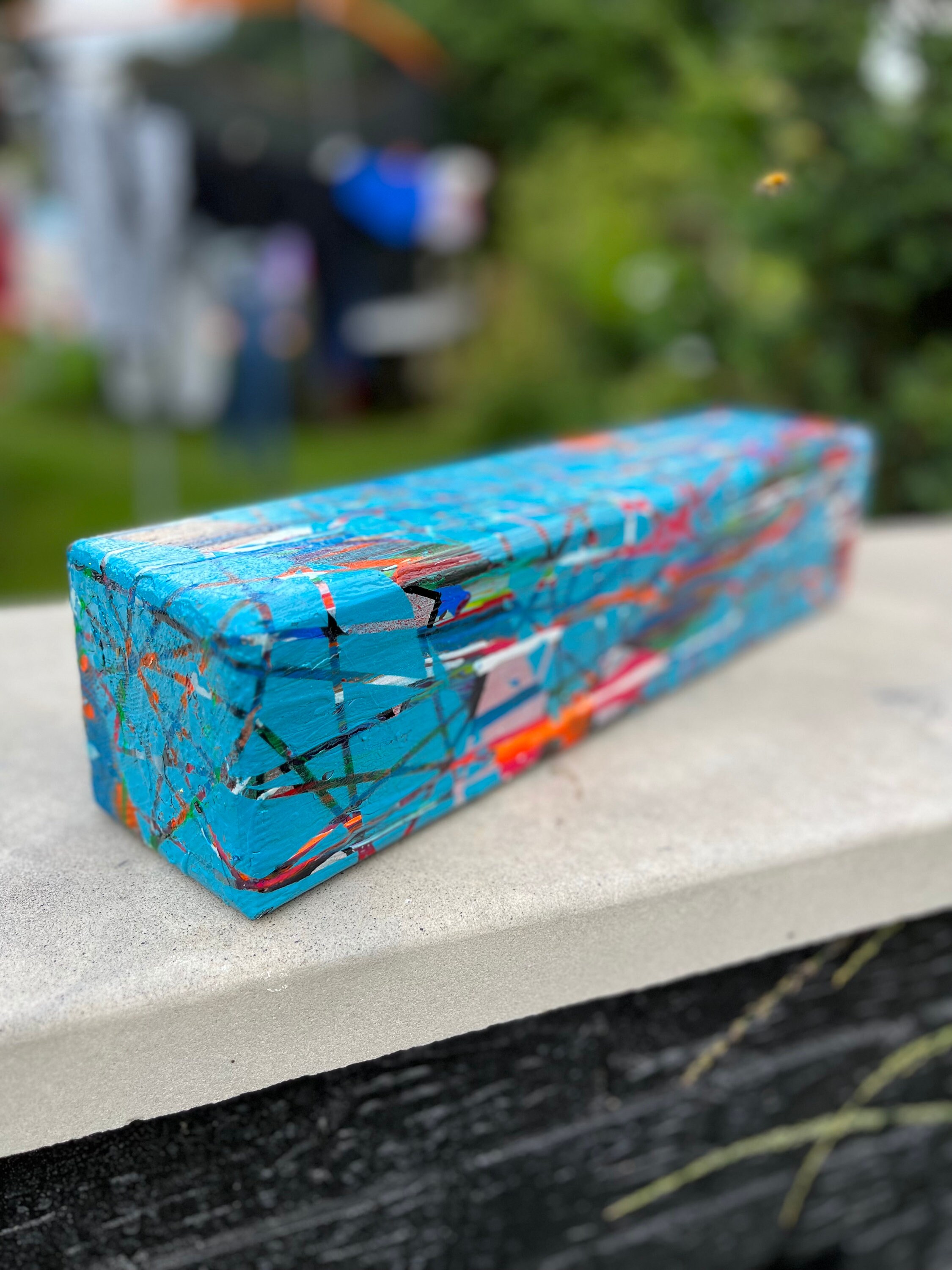 Drip Painted Geometric Sculpture, Drip Art Object, Drip Art, Pop Art ...