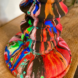 Graffiti Style Drip Paint Candle Holder, Abstract Decor, Drip Art ...