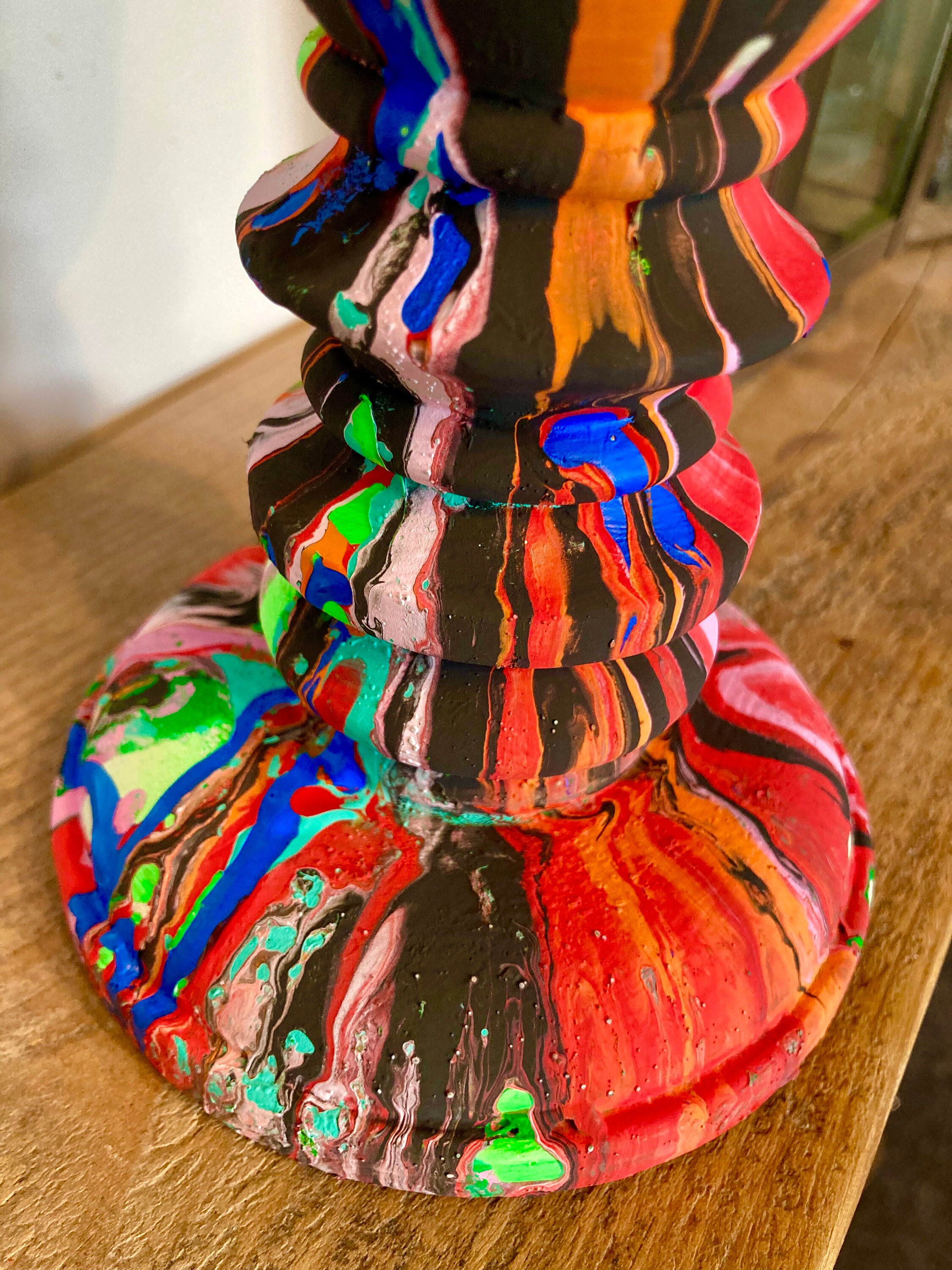 Graffiti Style Drip Paint Candle Holder Abstract Decor Drip - Etsy