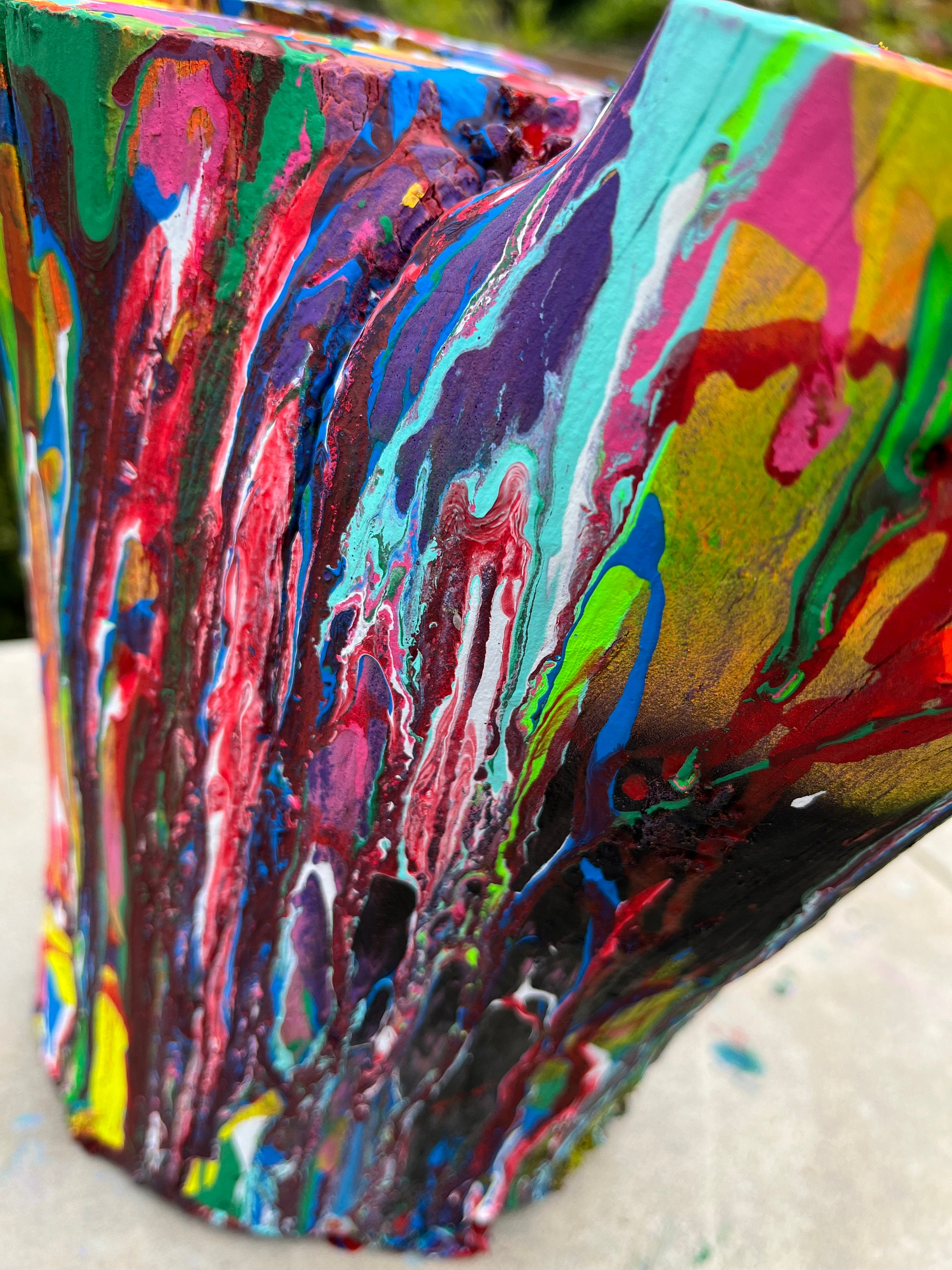 Drip Painted Tree Sculpture, Modern Sculpture, Tree Branch Sculpture ...