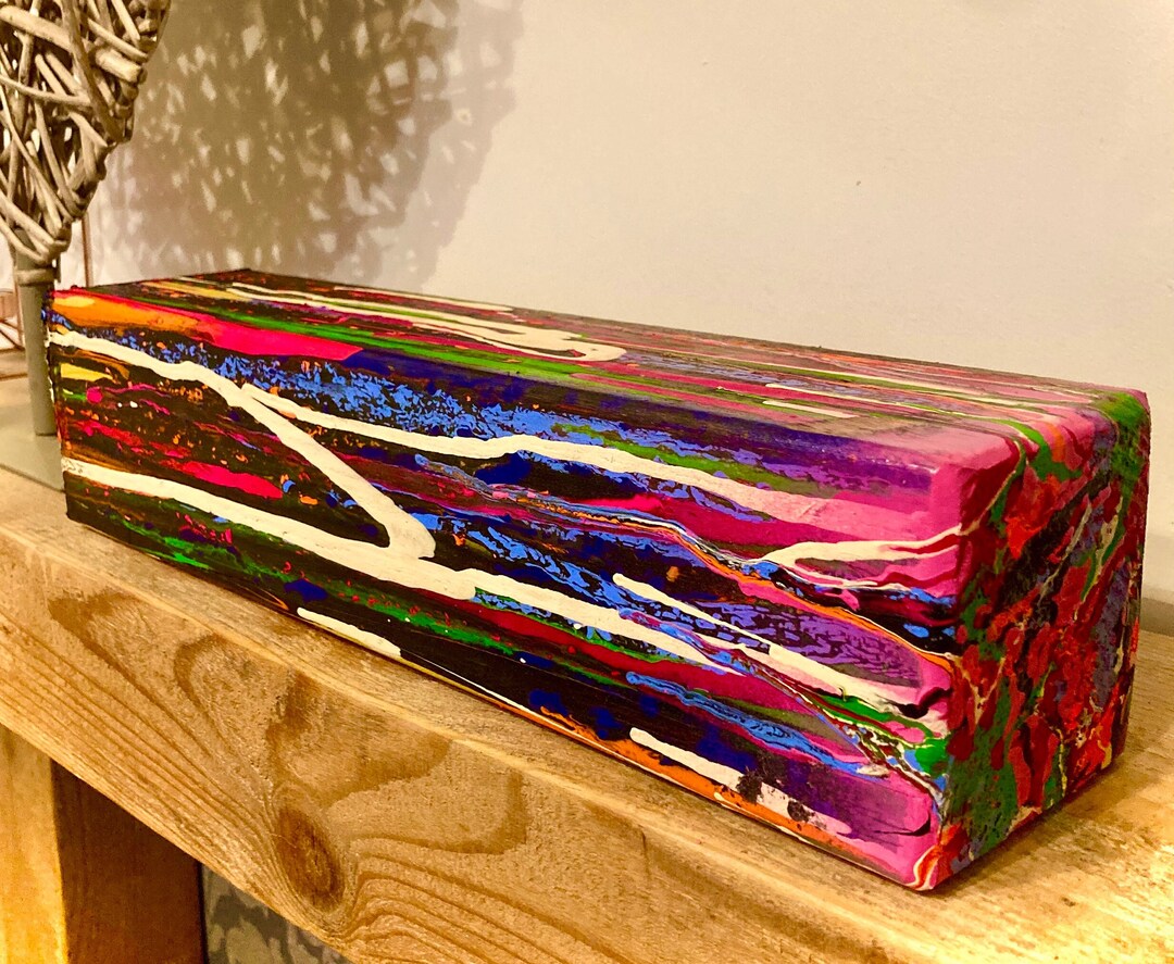 Abstract Block Sculpture, Abstract Room Decor, Drip Art, Abstract Art ...