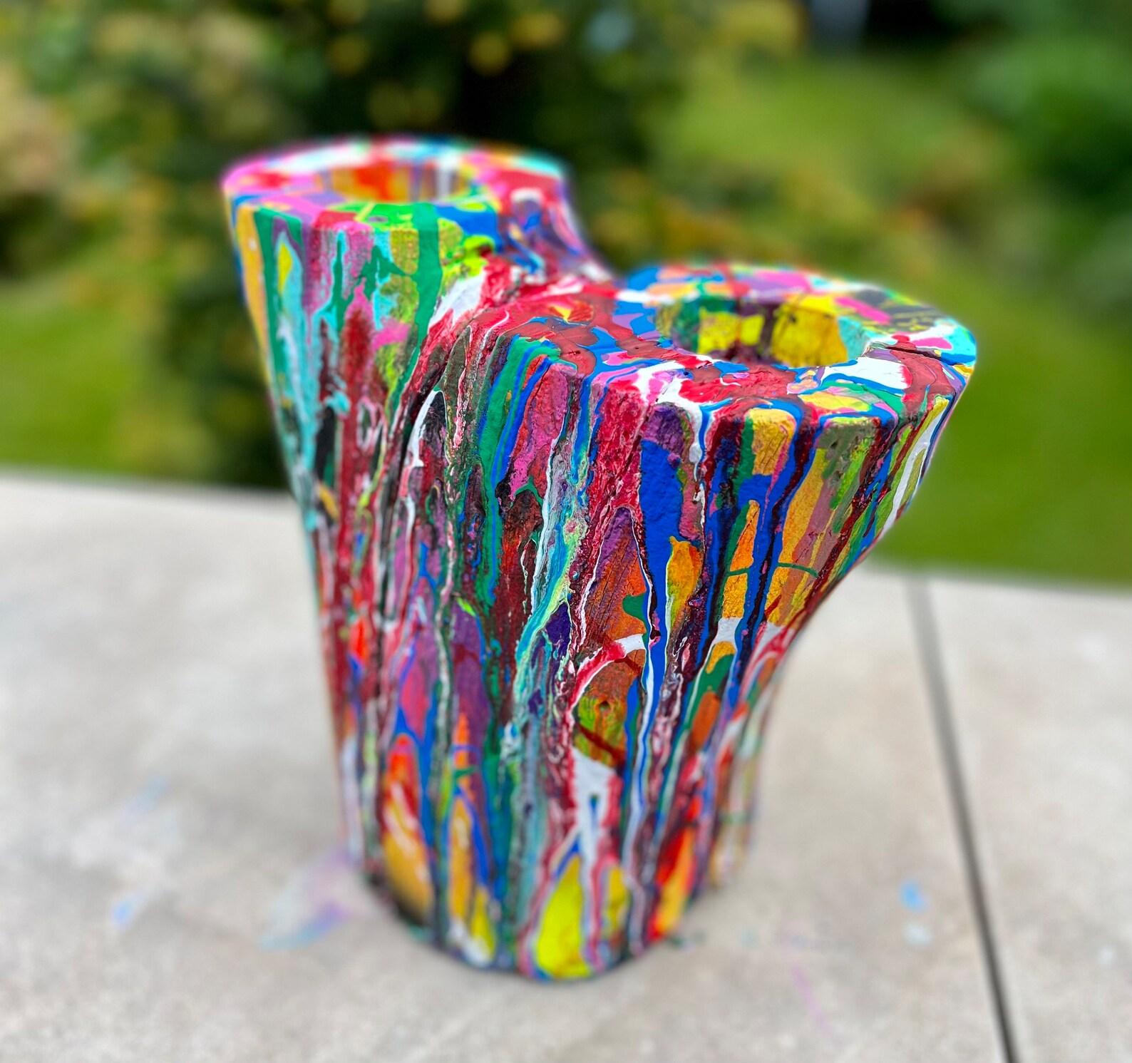 Drip Painted Tree Sculpture, Modern Sculpture, Tree Branch Sculpture ...