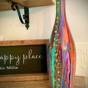 Drip Painted Sculpture, Contemporary Sculpture, Drip Paint Bottle ...