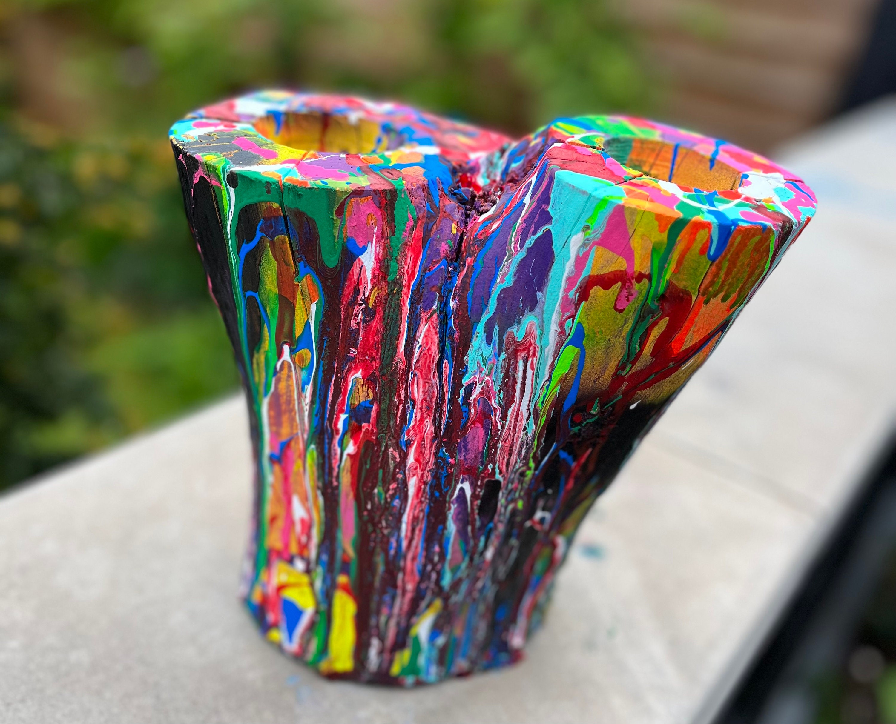 Drip Painted Tree Sculpture, Modern Sculpture, Tree Branch Sculpture ...