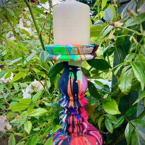 Graffiti Style Drip Paint Candle Holder, Abstract Decor, Drip Art ...