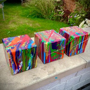 Painted Sculpture, Abstract Art, Drip Art Object, Drip Art, Pop Art ...