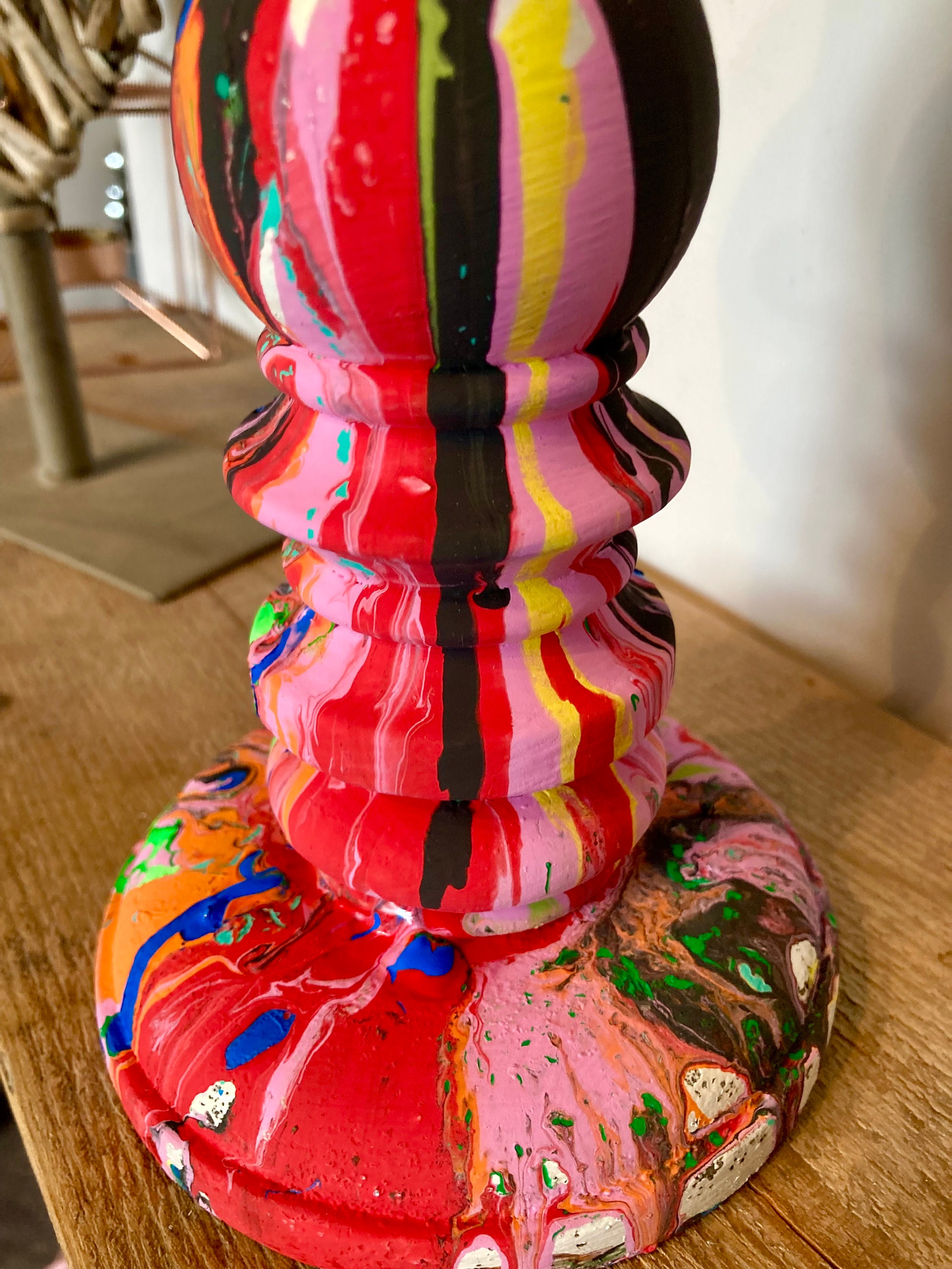 Graffiti Style Drip Paint Candle Holder Abstract Decor Drip - Etsy