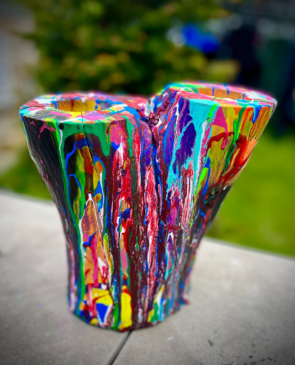 Drip Painted Tree Sculpture, Modern Sculpture, Tree Branch Sculpture ...