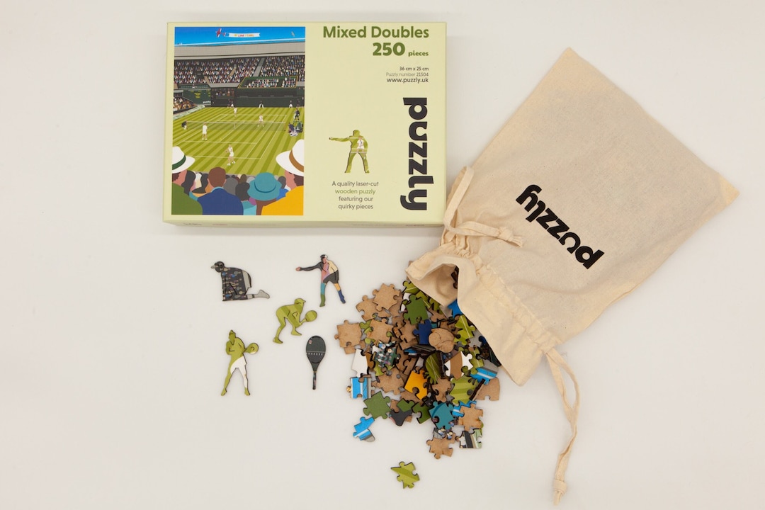 Mixed Doubles Game of Tennis 250 Piece Wooden Adult Jigsaw Puzzle With ...