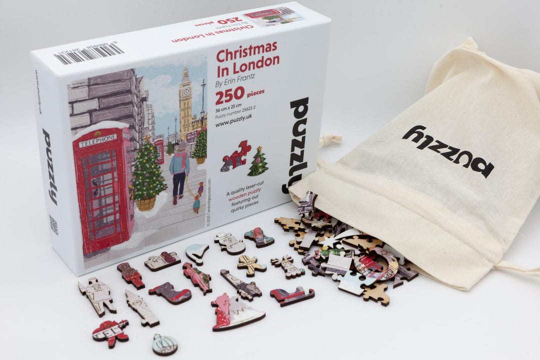 Christmas in London Wooden Jigsaw Puzzle. 250 Irregular & Whimsical ...