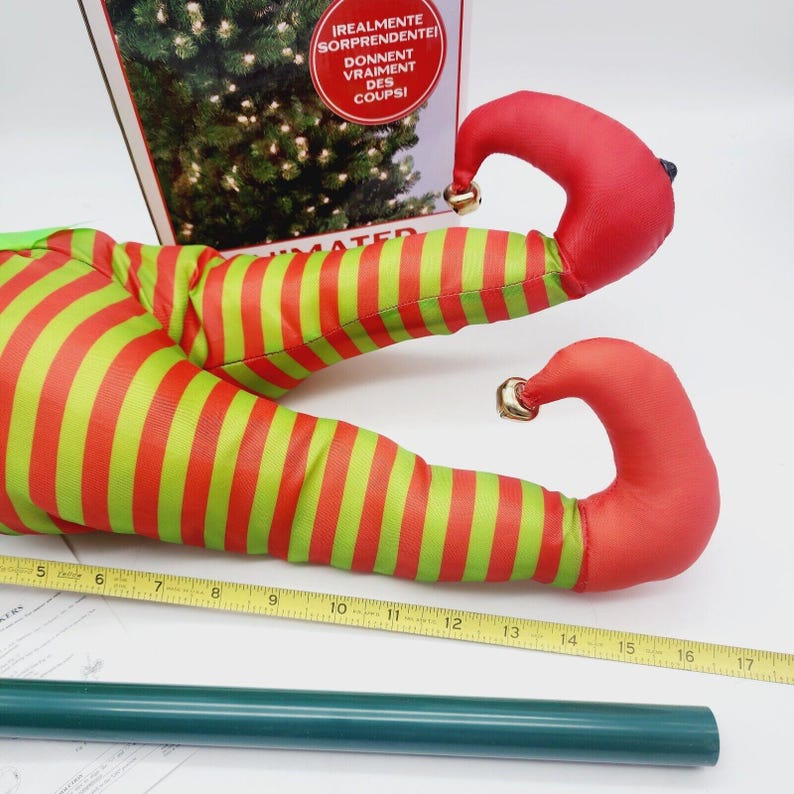 Mr Christmas Animated Kicking Elf Legs Tree Decor Motion Activated 16 ...