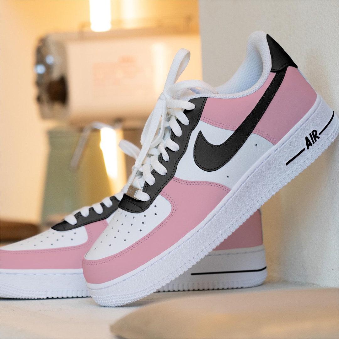 Custom Valentine's Day Pink and Blue Nike Air Force 1, Handpainted ...