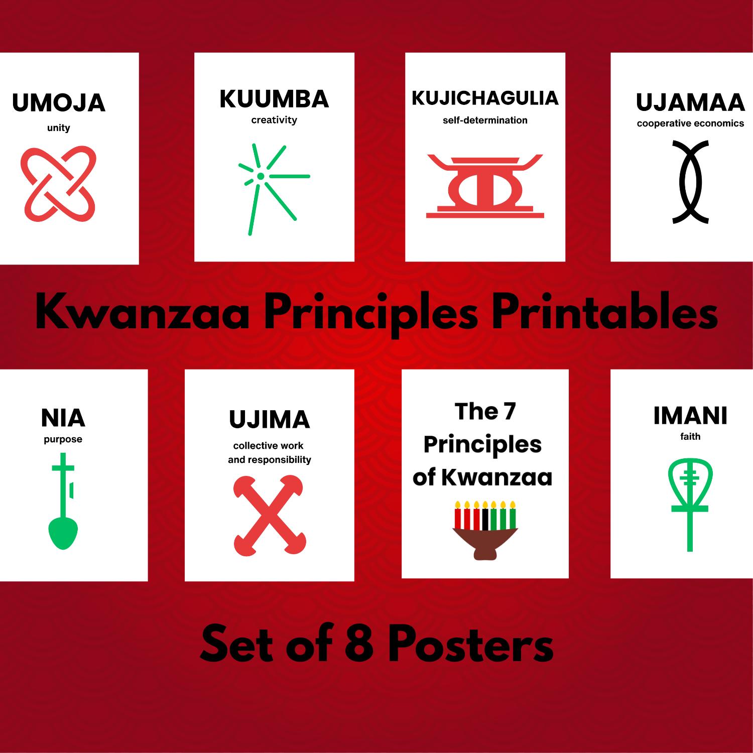 Kwanzaa Wall Art Printables | Printable Black Art | Set of 8 Posters ...