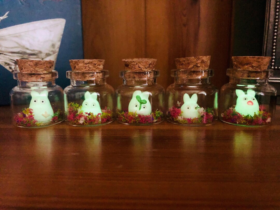 Chibi-totoro in a Jar Glow in the Dark Luminous Gift Decor Shelf ...
