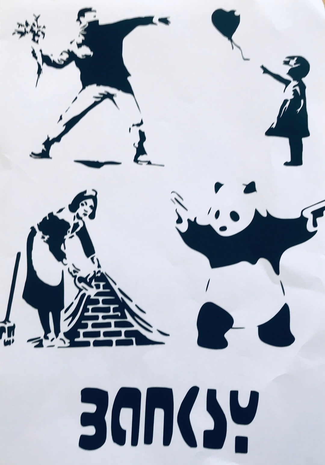 Banksy Inspired Vinyl Decal Sticker Decor Gift Glass Wall Car Card ...
