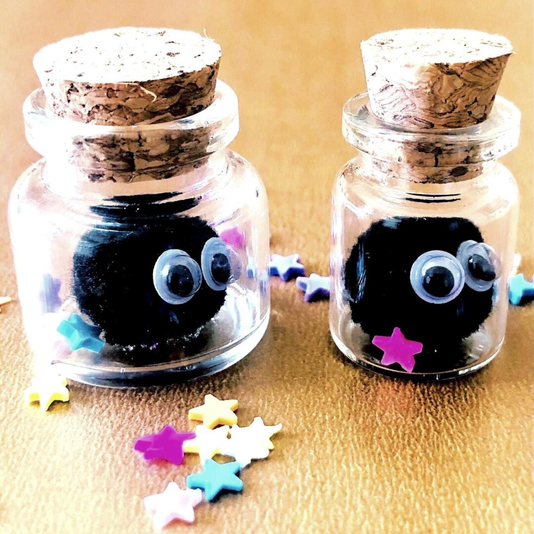 Fluffy Soot Sprite in a Jar: Studio Ghibli Inspired Anime Decor Totoro ...