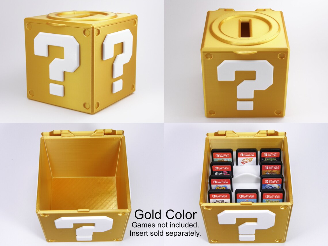 Mario Question Block. 3d-printed Hinged Coin Bank or Storage - Etsy