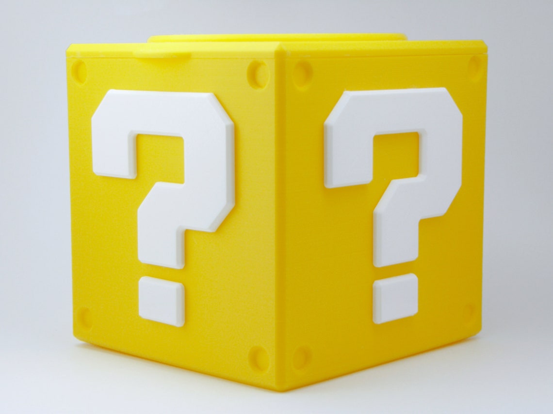 Mario Question Block. 3d-printed Hinged Coin Bank or Storage - Etsy