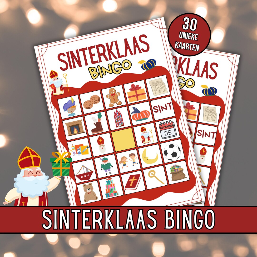 Sinterklaas Bingo Cards, 30 Unique Bingo Cards, Sinterklaas and Piet ...