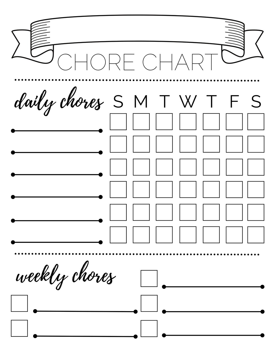 Daily and Weekly Chore Chart, Chore Chart Kids, Chore Chart Printable ...