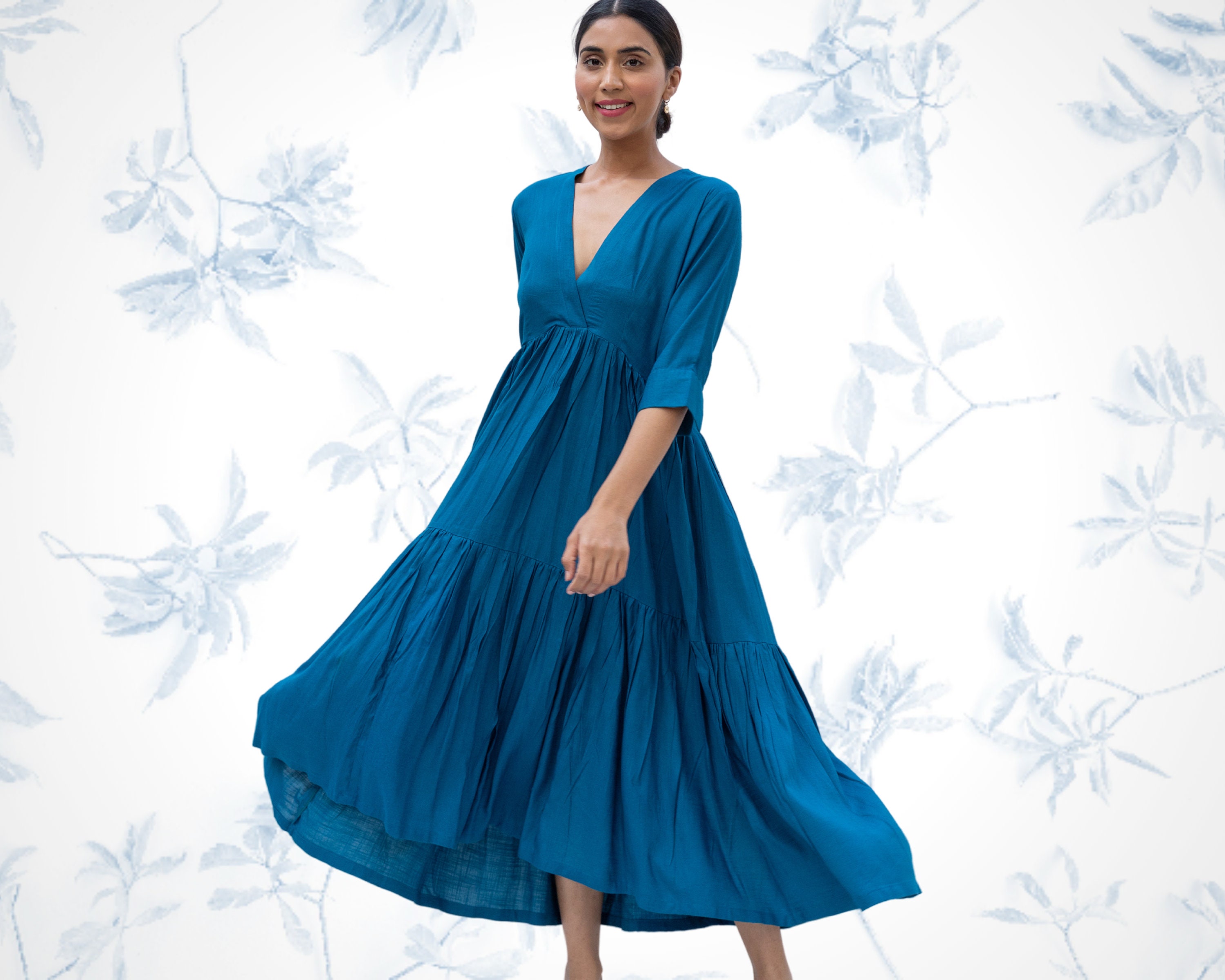 Teal Blue Color Dress