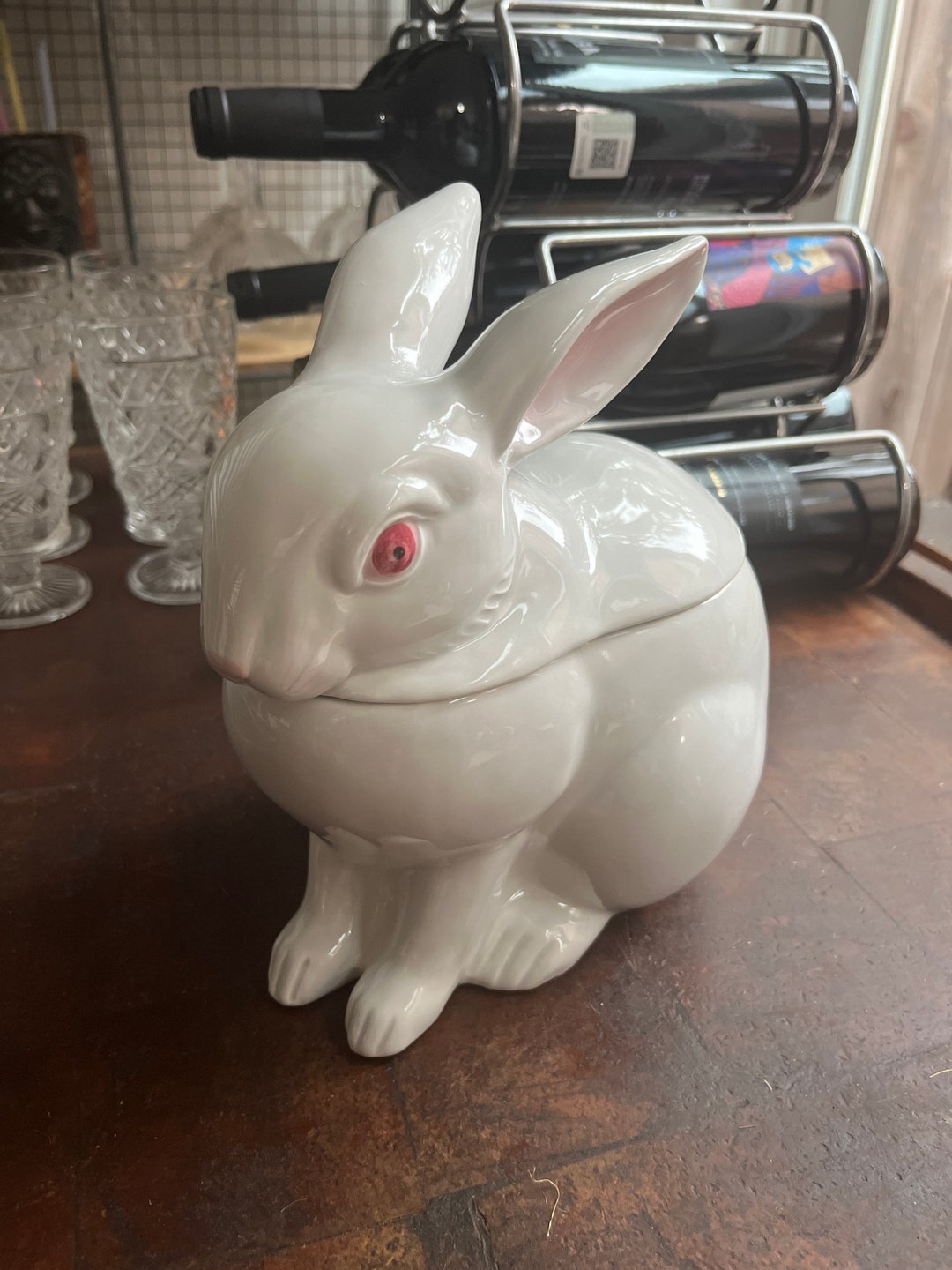 Vintage Fitz and Floyd White Rabbit Cookie Jar - Etsy