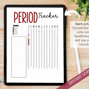 Daily Monthly Period Menstrual Cycle Tracker Bullet Dotted Journal Page ...