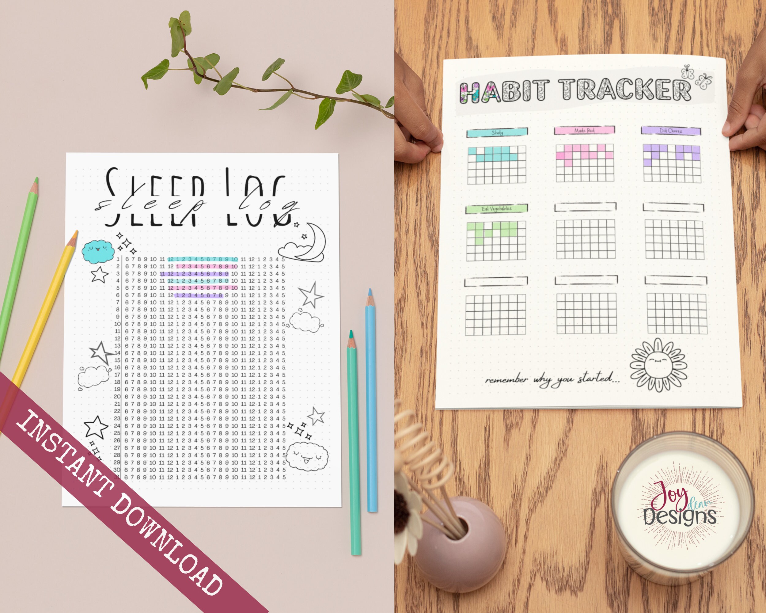 August Pre-made Bullet Dotted Journal Pages Instant Download Printable ...