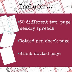 Premade Weekly Planner Printable Bullet Dotted Journal Pages | Instant ...
