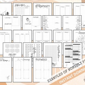 Premade Student Bullet Dotted Journal Planner Pages Instant Download ...