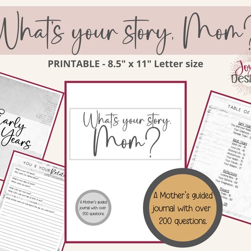 What's Your Story Mom A Mother's Guided Notebook - Etsy