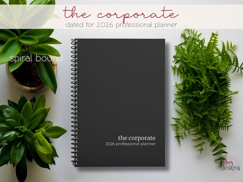 The Corporate: 2026 Professional Planner | Minimalist 7x9 Spiral Bound ...