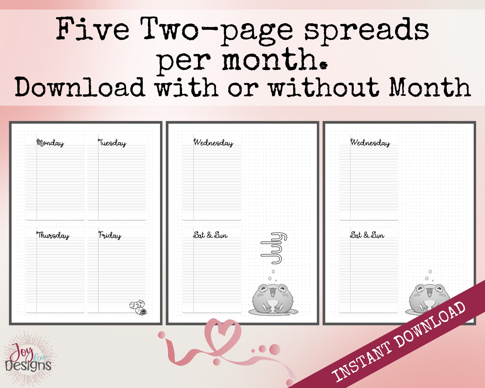 Premade Weekly Planner Printable Bullet Dotted Journal Pages - Etsy