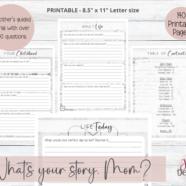 The Parenting Journal Printable, Journal Prompts for Parents, Parent ...