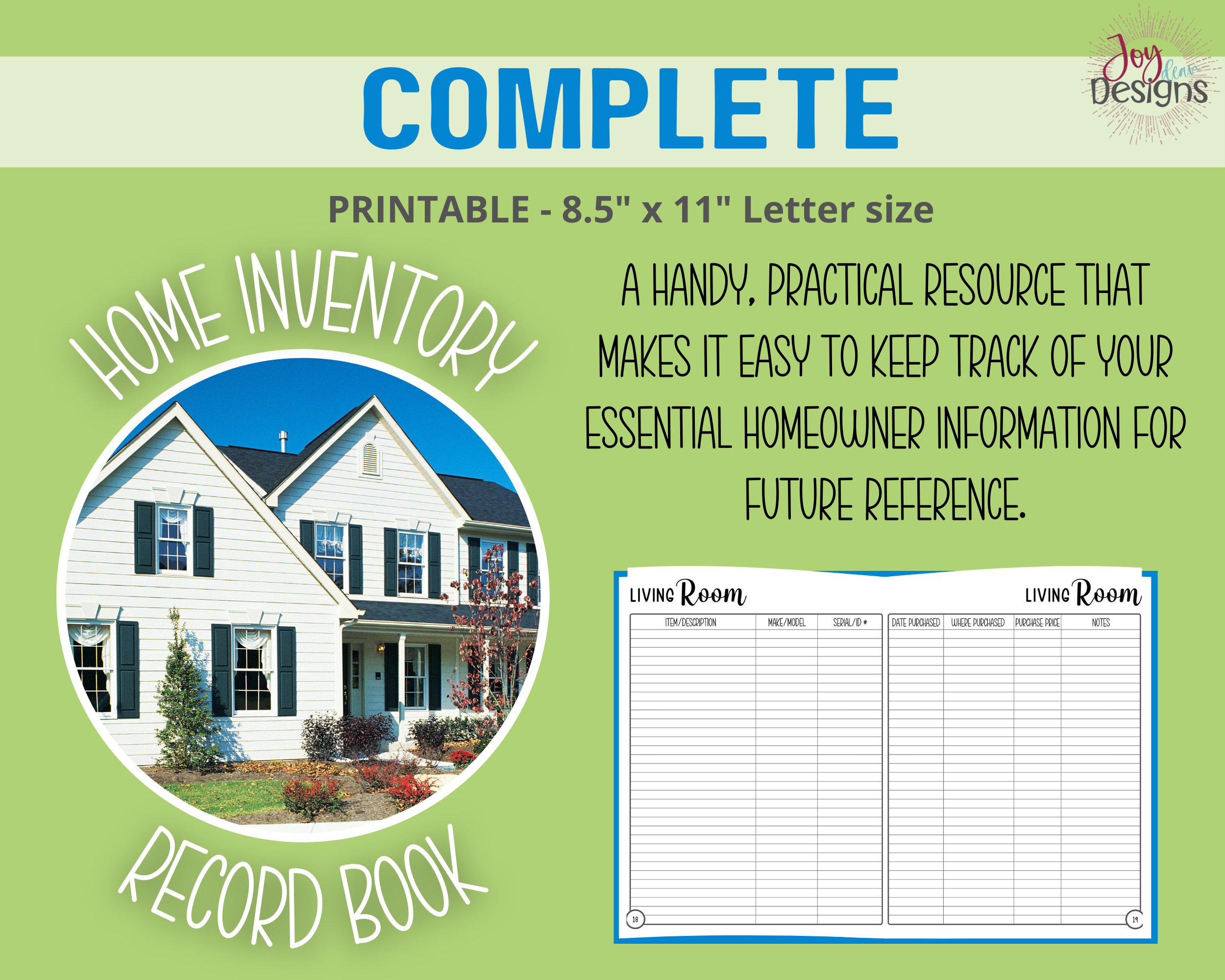 Home Inventory Record Book: Complete Home Inventory and - Etsy
