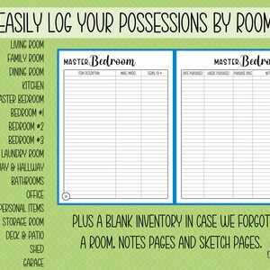 Home Inventory Record Book: Complete Home Inventory and Maintenance ...