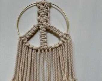 Peace Sign Macrame Wall Hanging - Etsy