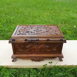 Wooden Puzzle Box, Secret Lock Box, Walnut Jewelry Box, Vintage Jewelry ...