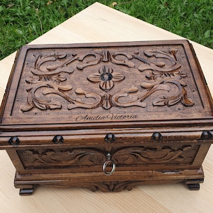 Wooden Puzzle Box, Secret Lock Box, Walnut Jewelry Box, Vintage Jewelry ...